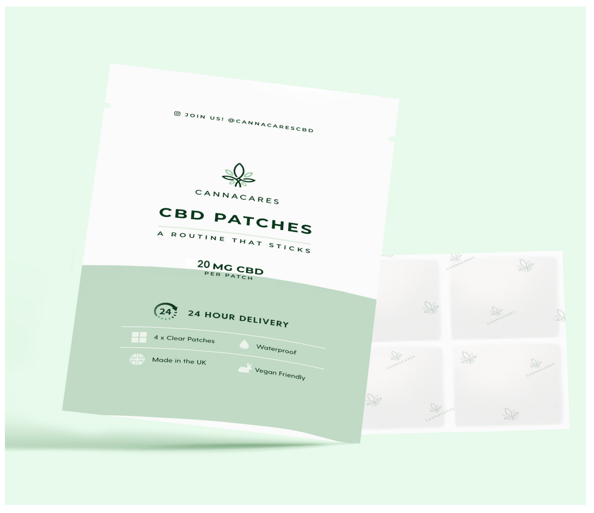 4 CBD patches of 20mg – Cannacares