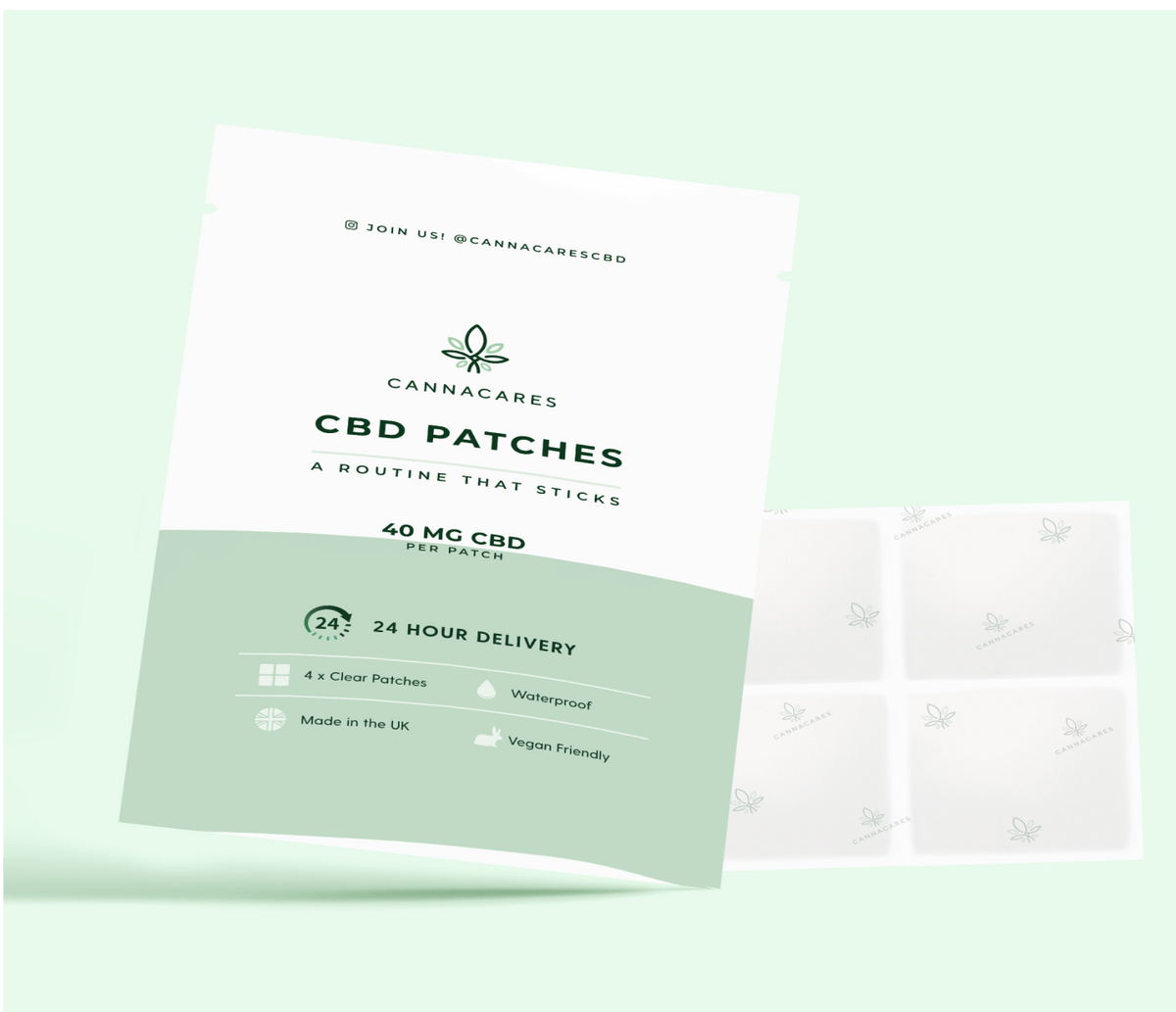 4 CBD patches of 40mg – Cannacares